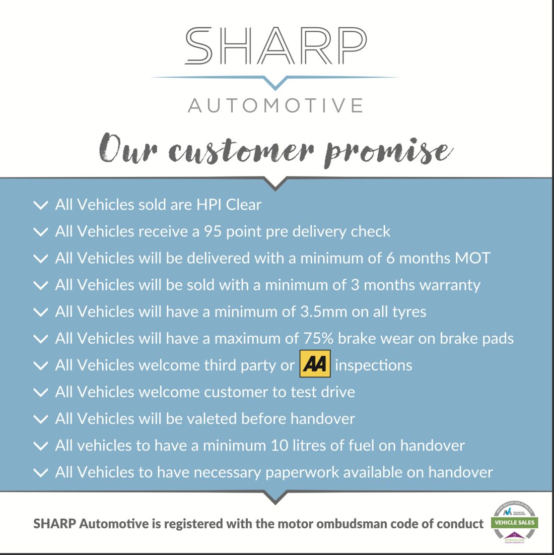 SHARP Automotive customer promise - Sharp Automotive LTD