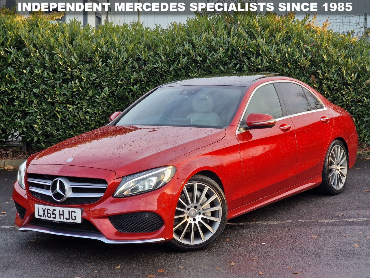 Red Mercedes Benz C Class